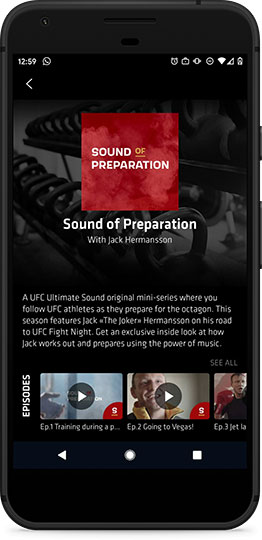 UFC Ultimate Sound app music and media app for MMA fans | Tuned Global
